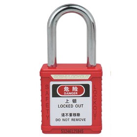 kTOOL Long Steel shackle length 76mm/38mm, Red color LOTO Lockout ...