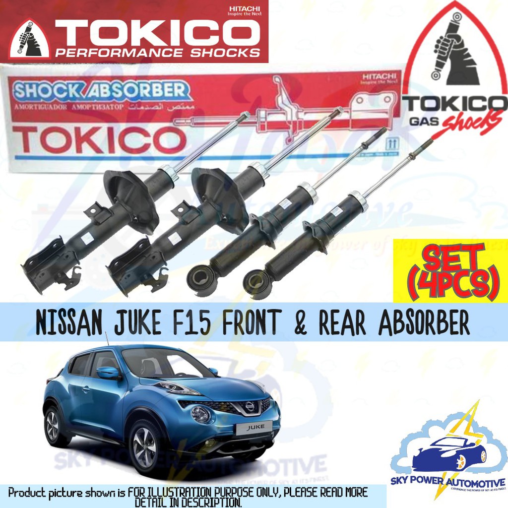 NISSAN JUKE F15 TOKICO (TKC) SHOCK ABSORBER (FRONT 2PCS + REAR 2PCS ...