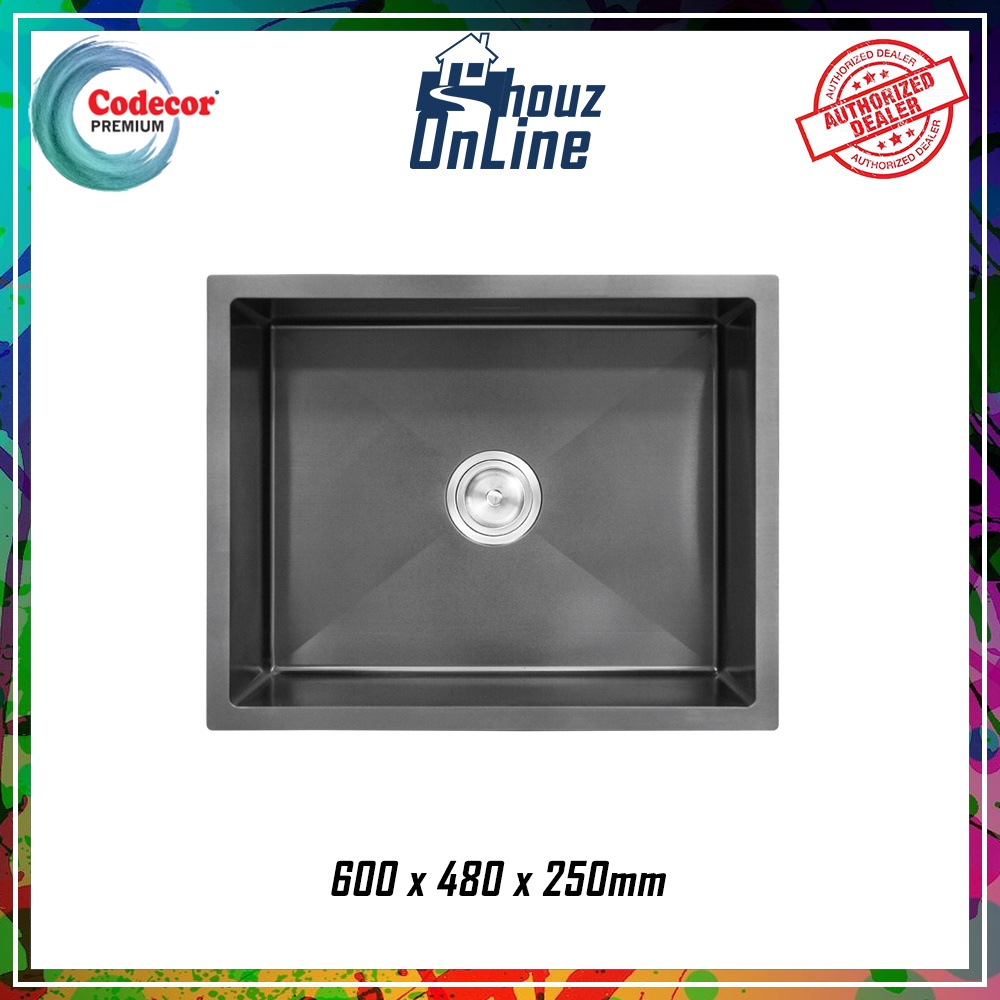 CODECOR UNDERMOUNT 304 BLACK NANO STAINLESS STEEL KITCHEN SINK COHM6048BNB | Shopee Malaysia