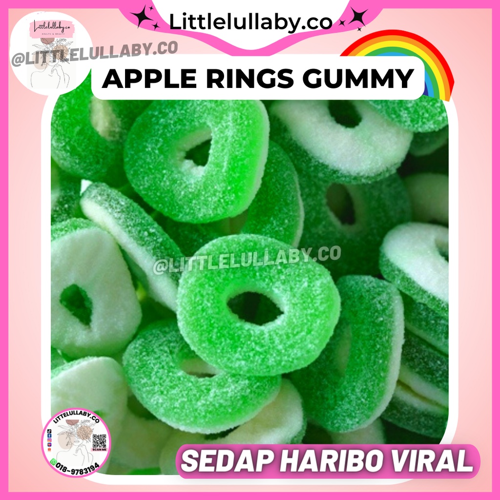[Apple Rings] Sweet Candy Halal Gummy Bebeto Haribo Snack Gummi Jelly ...