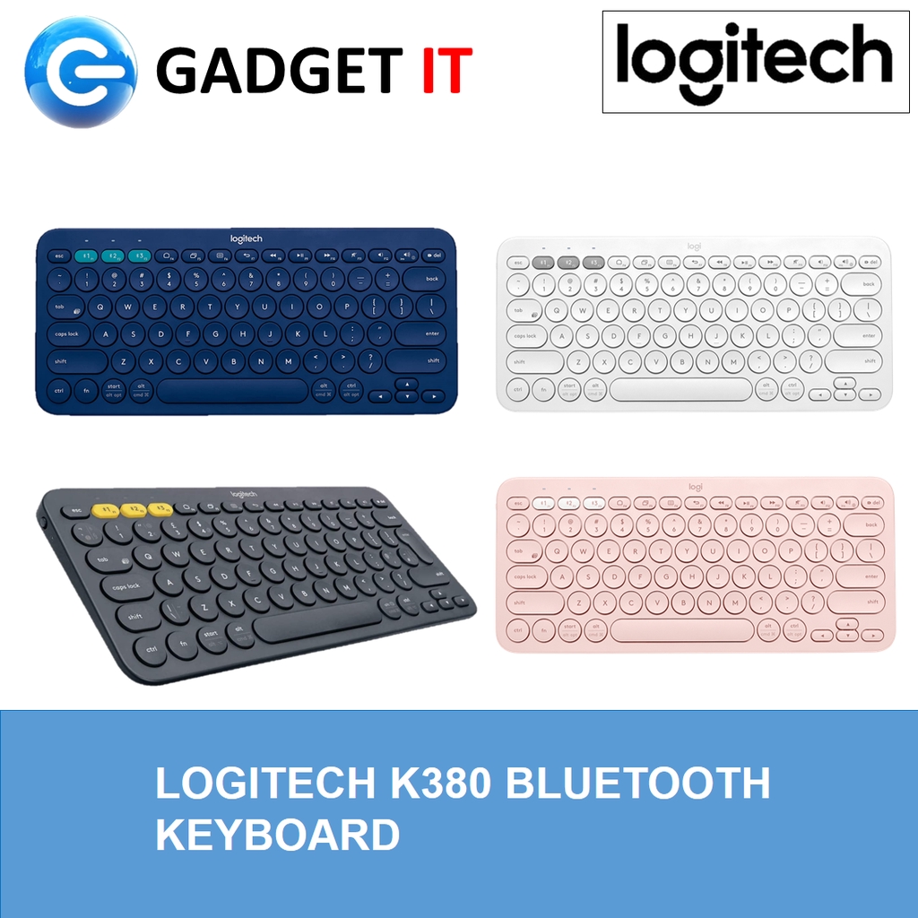 Logitech K380 Multi-Device Bluetooth Keyboard (BLACK, WHITE, BLUE, PINK ...