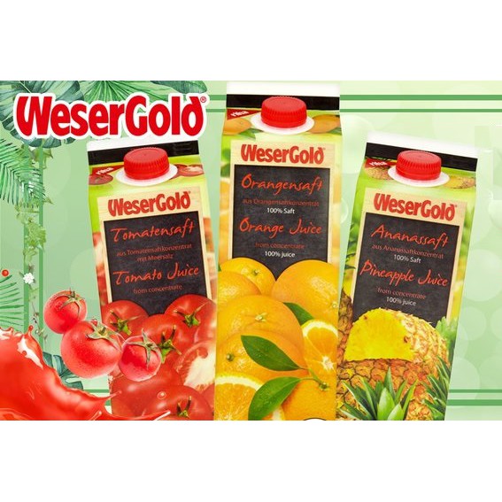 Wesergold Fruit Vegetable Juice 1L import Cranberry Apple Tomato Orange jus buah buahan sayuran ...