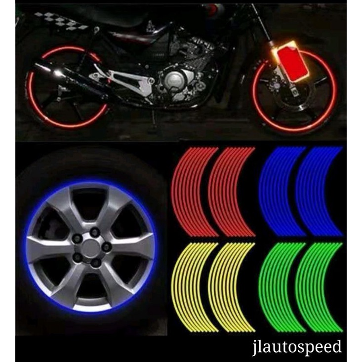 Sticker Rim Motor Lining Reflective (Black Red Blue Green Yellow Orange ...