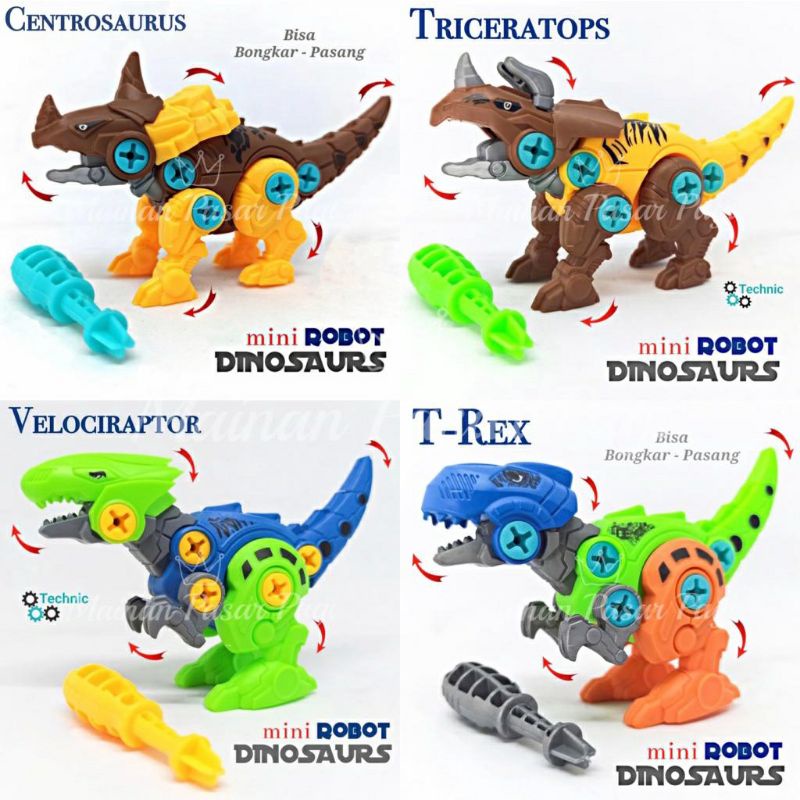 Mc460 Mini Dinosaur Robot Toys Can Be Disassembled/DIY T-Rex Dinosaur ...