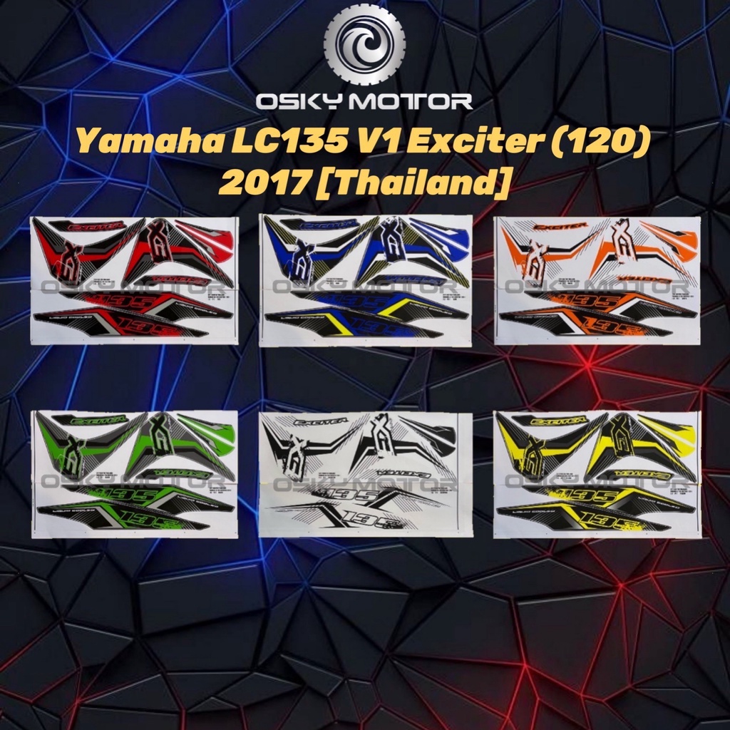 Yamaha LC135 V1 Exciter (120) 2017 [Thailand] Body Sticker - Red / Blue ...