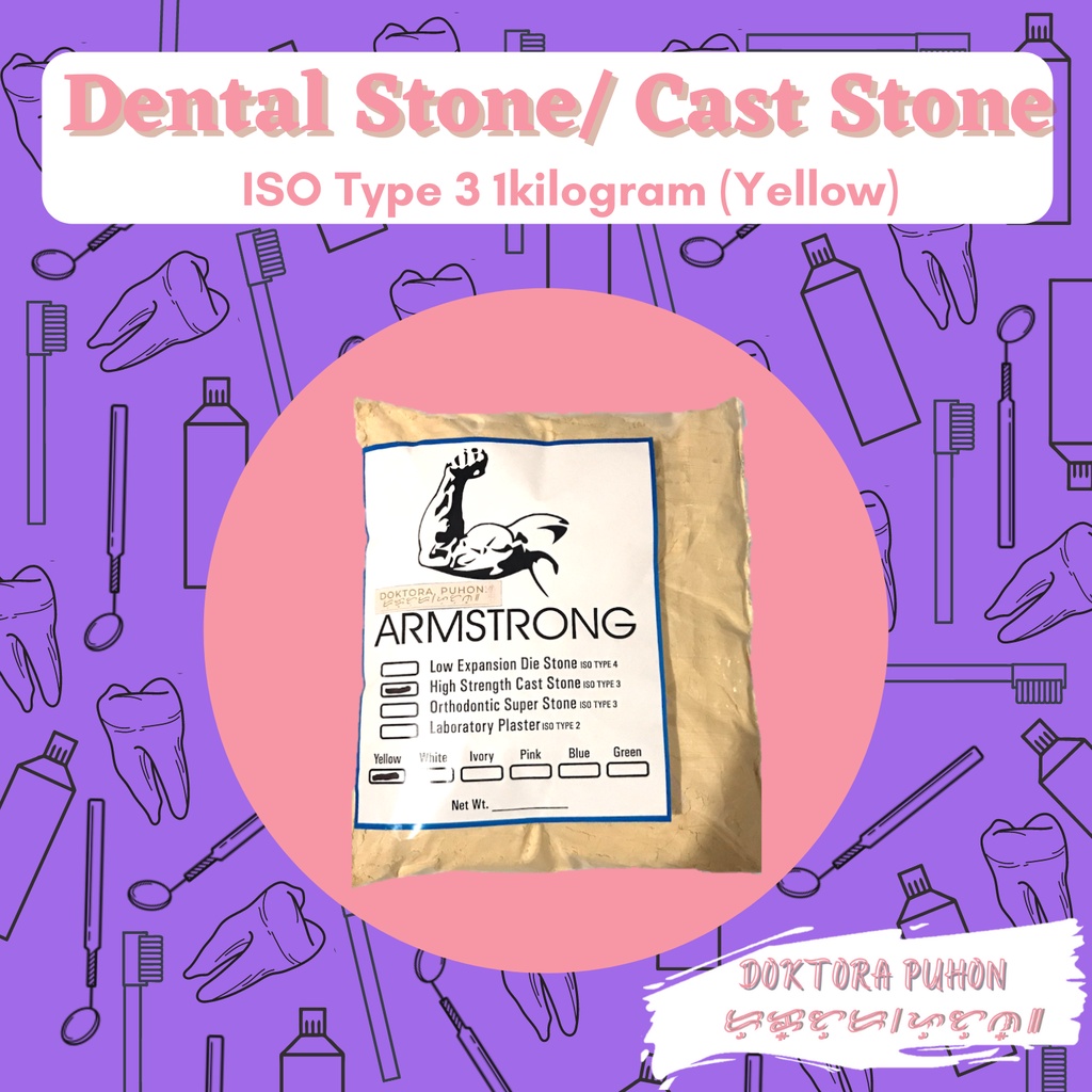 ARMSTRONG DENTAL STONE/ CAST STONE ISO TYPE 3 1KG (Yellow) | Shopee ...