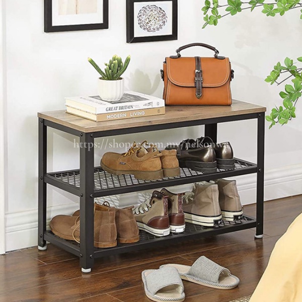 Fjallbo Bench Shoes Rack Long Bench Shoes Storage Iron Wood Shoes Bench ...