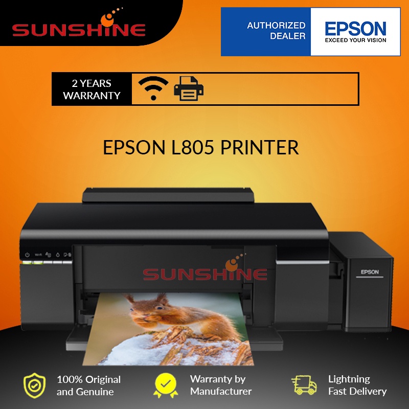 Epson L805 Photo Wi-Fi Printer (L 8050/Print CD/Photo Printer) | Shopee ...