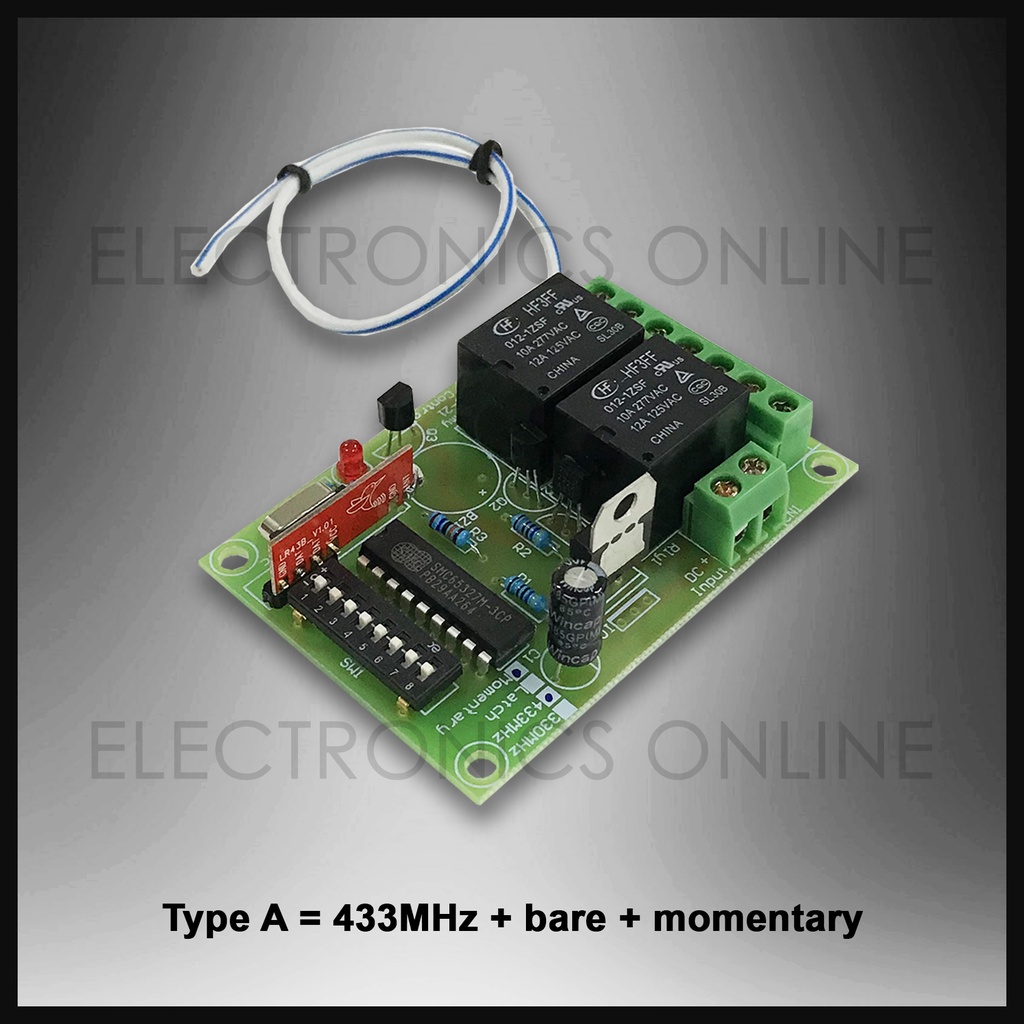 2 Channel Remote Receiver 433MHz Momentarily Security Alarm Panic Alarm ...