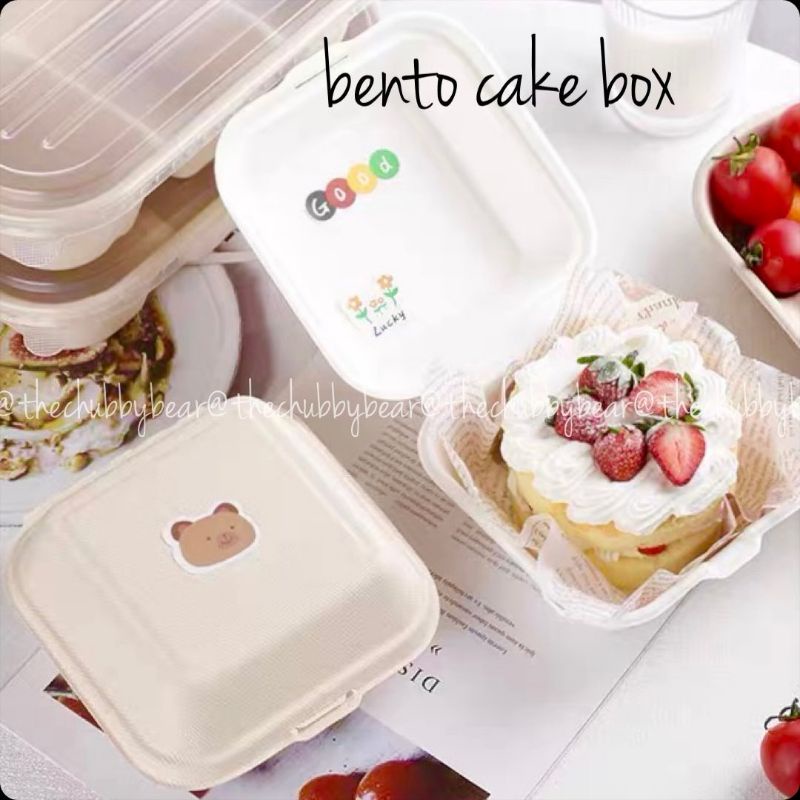 🐻 4 inch Bento Cake Box 10pcs/ kotak kek/ Sandwich Box/ ins korea bento ...