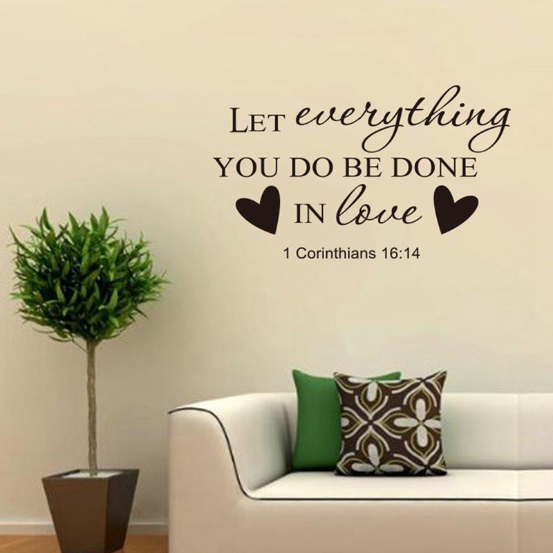 Bible Verse Wall Stickers Religious Decor Christian Quote Vinyl Wall ...
