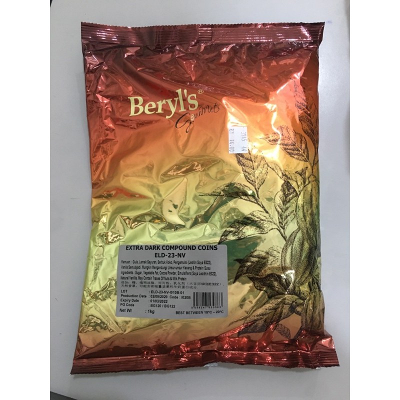 BERYL'S Extra Dark Chocolate Compound Coin 1kg | Shopee Malaysia