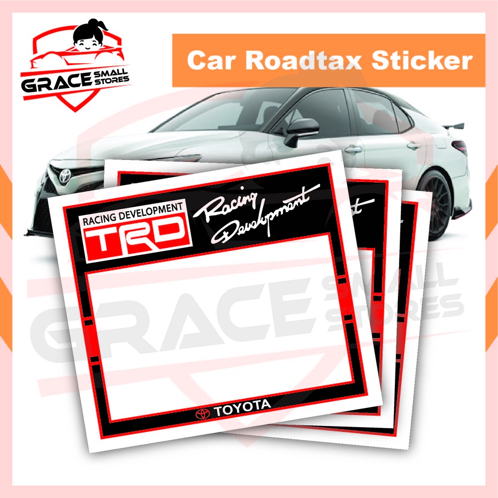 Car Roadtax Sticker Toyota TRD Racing Motorsport All Model Ready Stock ...