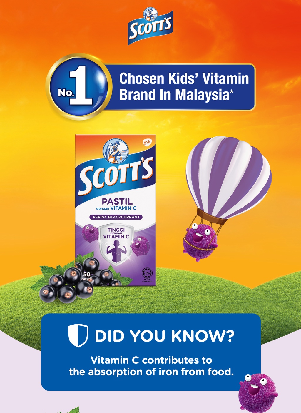 Scott's Vitamin C Pastilles Children Supplement Zipper Pack ...