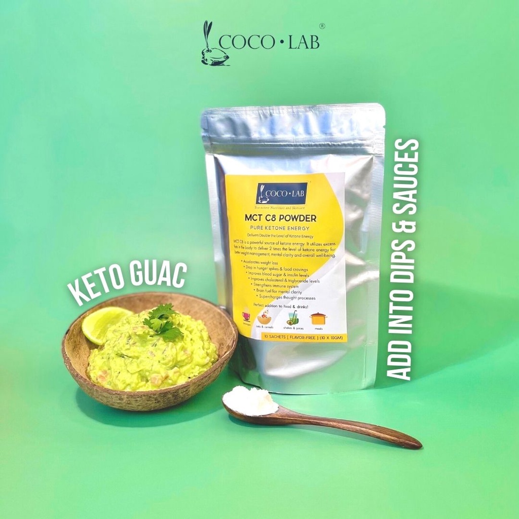 MCT C8 Powder Sachet by COCOLAB (Medium Chain Triglycerides 100% Pure ...
