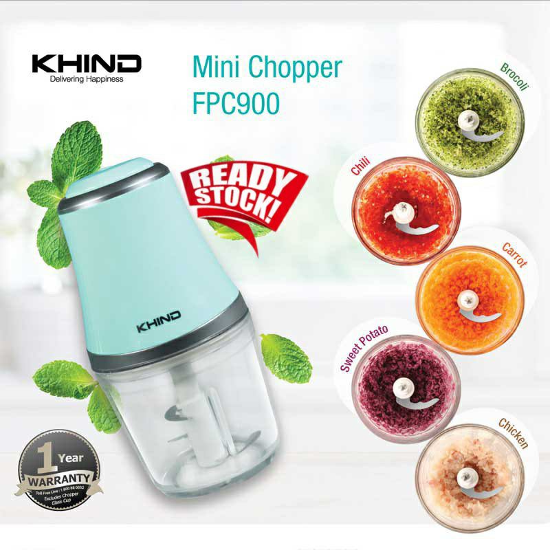 Khind Food Chopper Mini Food Chopper SIRIM Approval 3 Pin Malaysia Plug ...