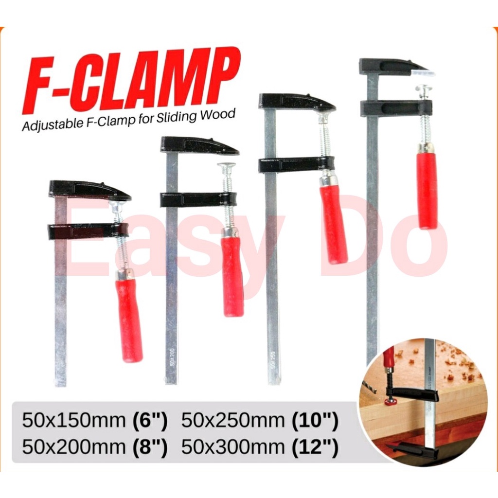 Heavy Duty F-Clamp With Plastic Handle F Clamp Sliding Bar Clip ...