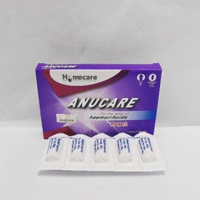HOMECARE Anucare suppositories 5’s FOR HAEMORRHOIDS/ BUASIR | Shopee ...