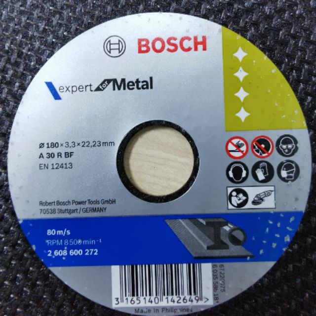 7'' BOSCH 1pcs Metal Straight Cutting Disc (180mm x 3mm x 22.23mm ...