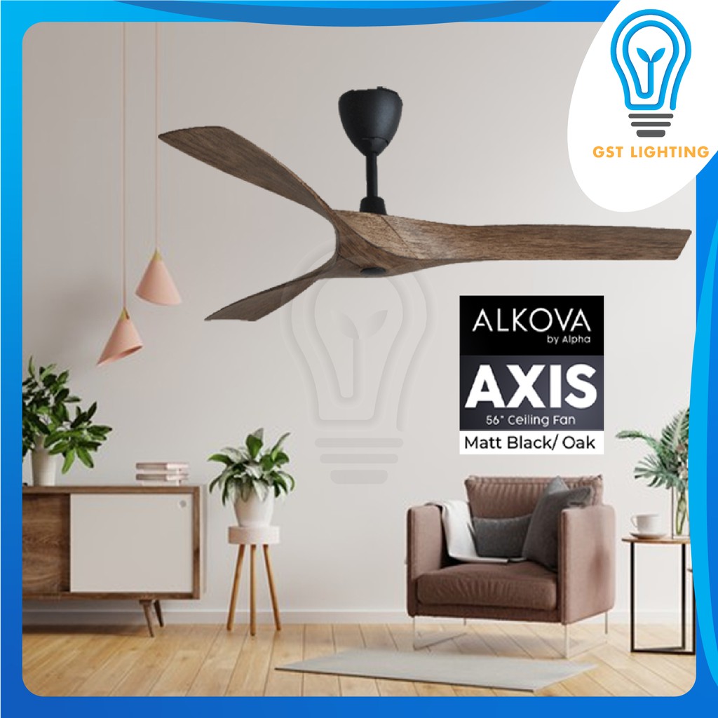 Alkova Axis Alpha Designer Collection Ceiling Fan 3 Blade 56" Remote ...
