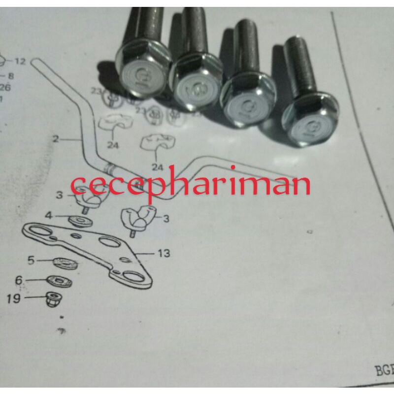 Original Honda win 100 handlebar clamp raiser bolts | Shopee Malaysia