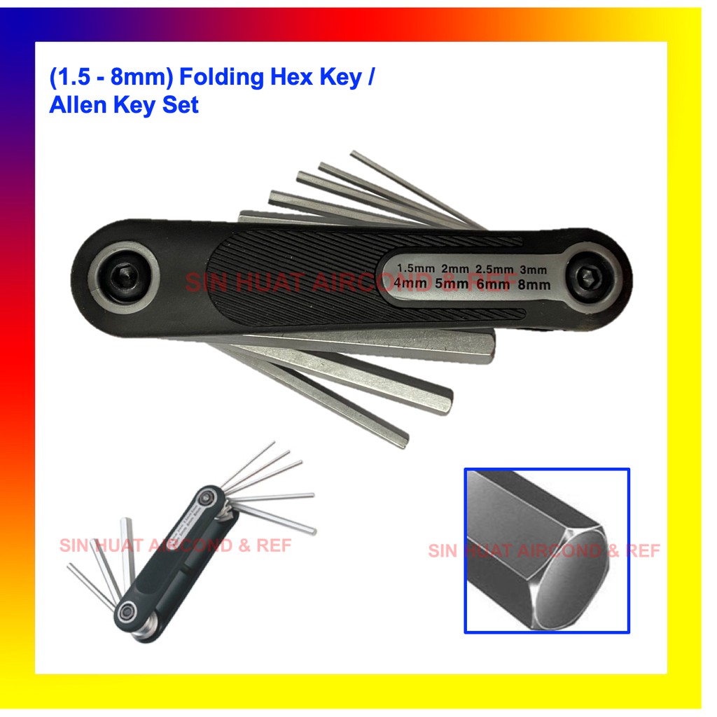 FOLDING ALLEN KEY SET HEX KEY BUKA GAS COMPRESSOR | Shopee Malaysia