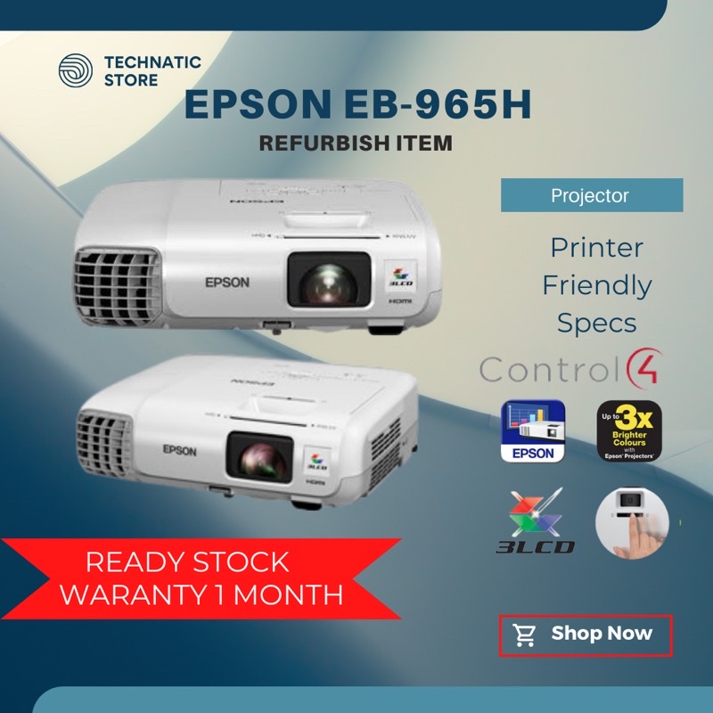 PROJECTOR: Epson EB-965H Projector (Refurbish) | Shopee Malaysia