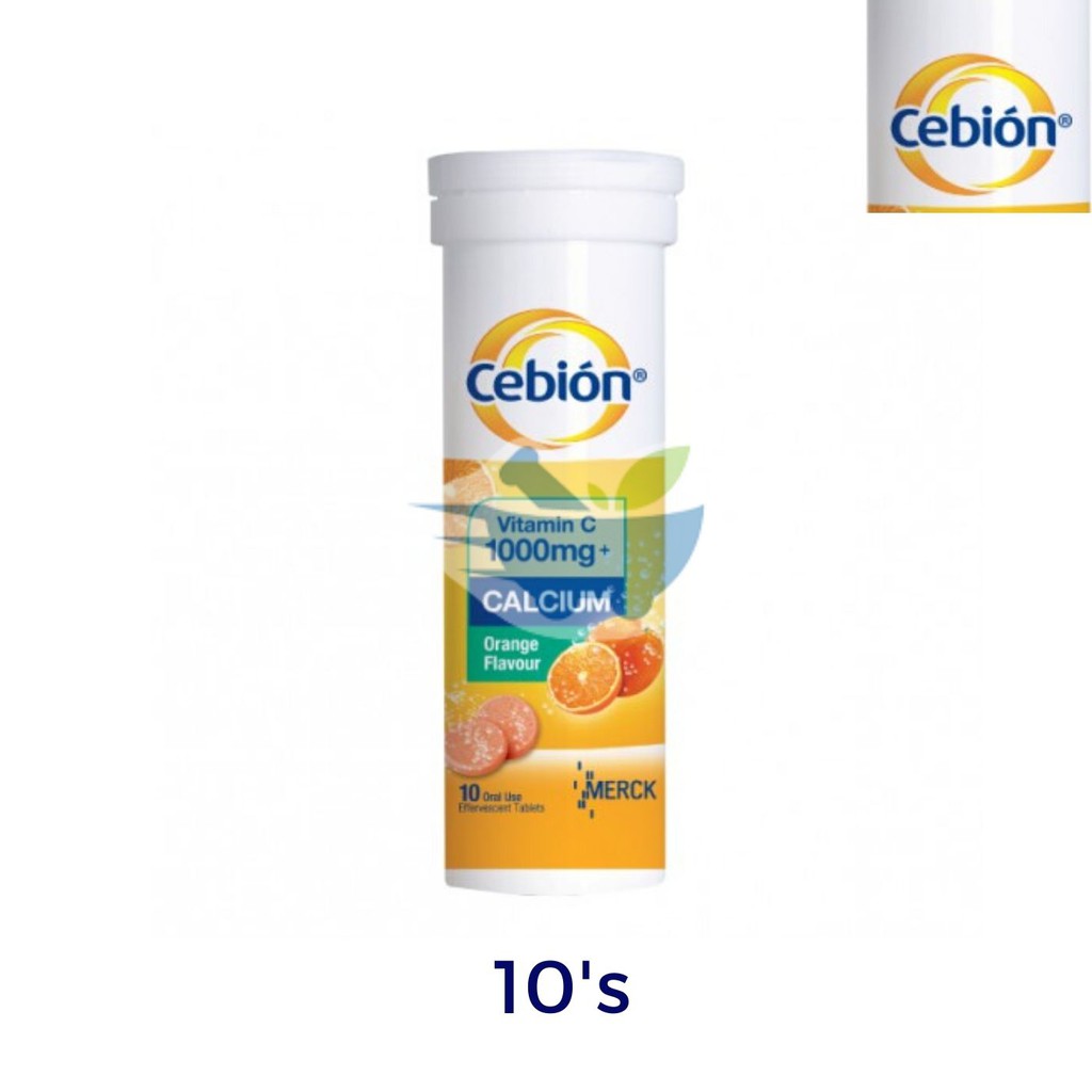 Cebion Vitamin C 1000mg Effervescent 4x10's / Vitamin C + Calcium Orange Flavour 10's/40's/40 ...