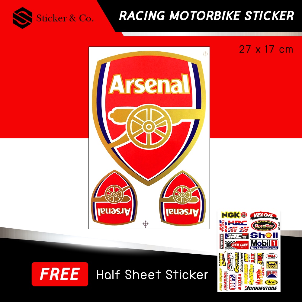 Arsenal FC Logo Sticker for Cars, Motorcycle, Bikes, Laptop | Shopee ...