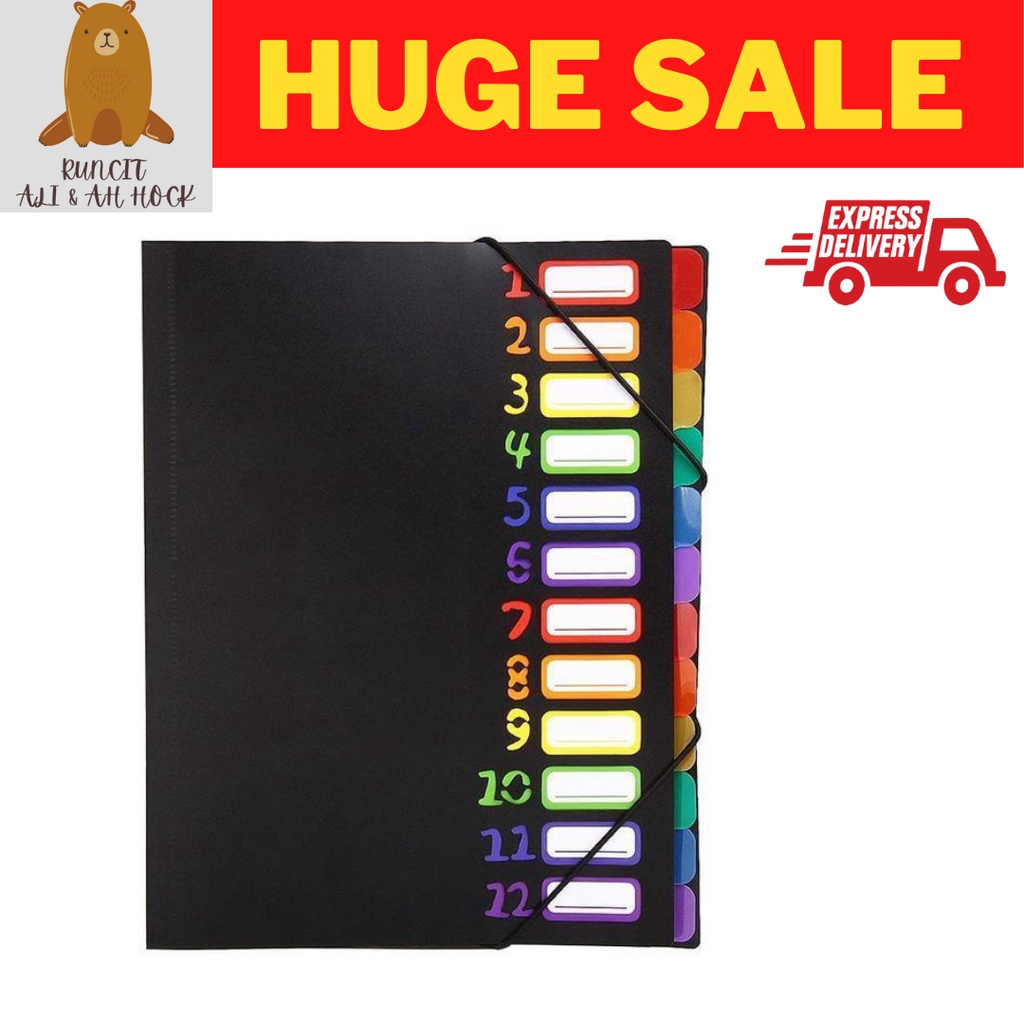 🔥READY STOCK🔥A4 Rainbow File Folder Portfolio 12 Pocket Fail Sijil ...