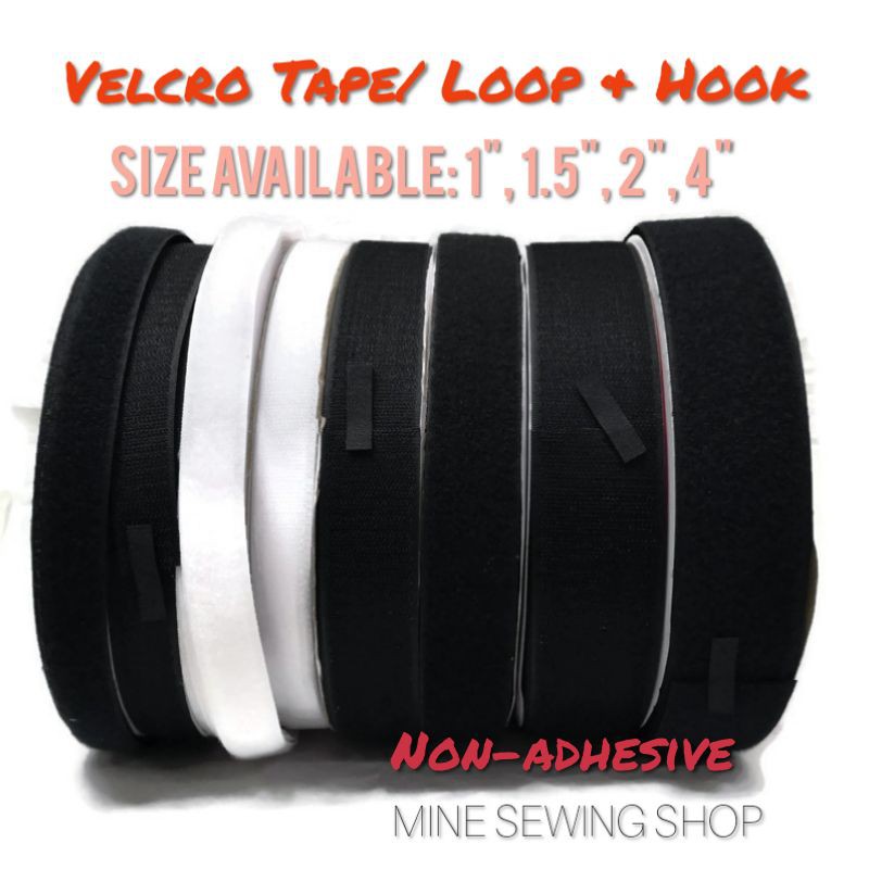 Velcro Tape (NO GLUE)/ Loop & Hook/ Tape Pelekat Kasut/ (1 Meter in ...