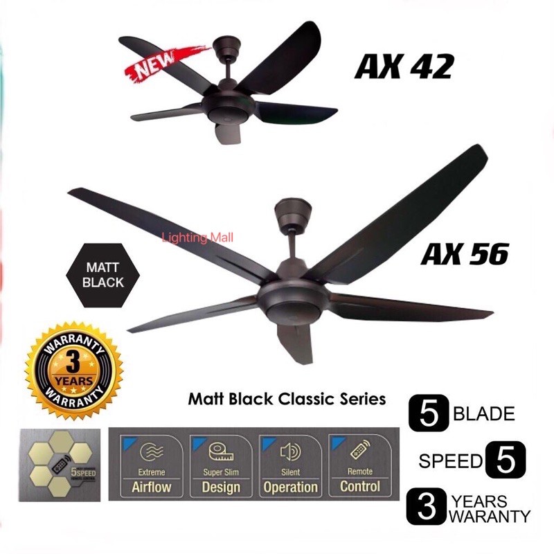 REZO AX42 BABY CEILING FAN 42INCH / 56INCH 5 SPEED REMOTE CONTROL ...