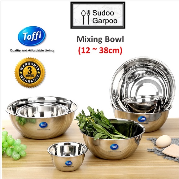 Toffi Mangkuk Adunan Keluli Tahan Karat Deep Mixing Bowl Salad Bowl ...