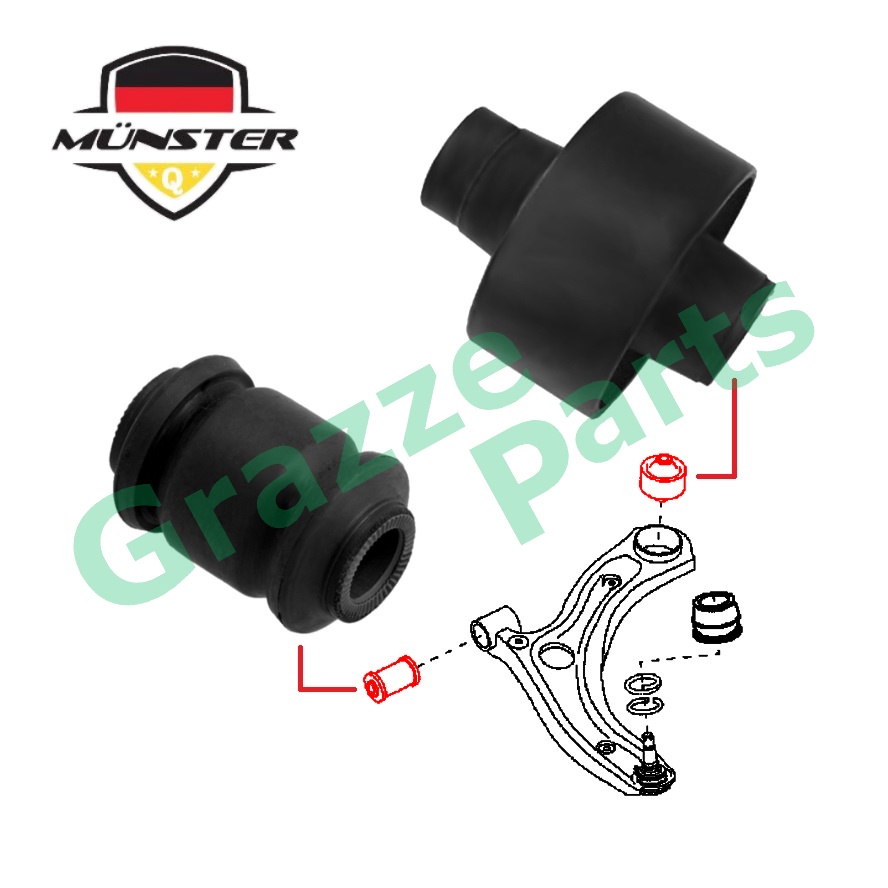 (1pc) Münster Front Lower Control Arm Bush ( Big / Small ) for Perodua ...