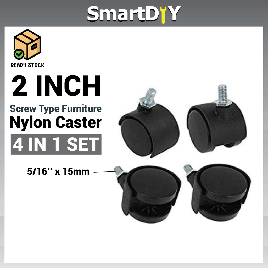 2 Inch Screw Type PVC Furniture Caster Roller For Office Chair 螺丝家私轮子 ...