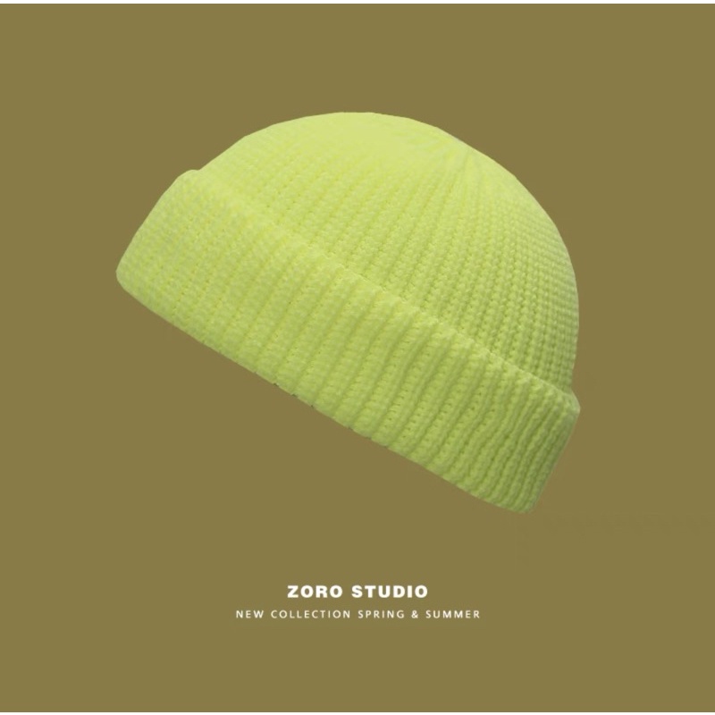 Beanie Hat Topi Streetwear Unisex Knitted Skullcap Hat Binnie Cap Roll ...