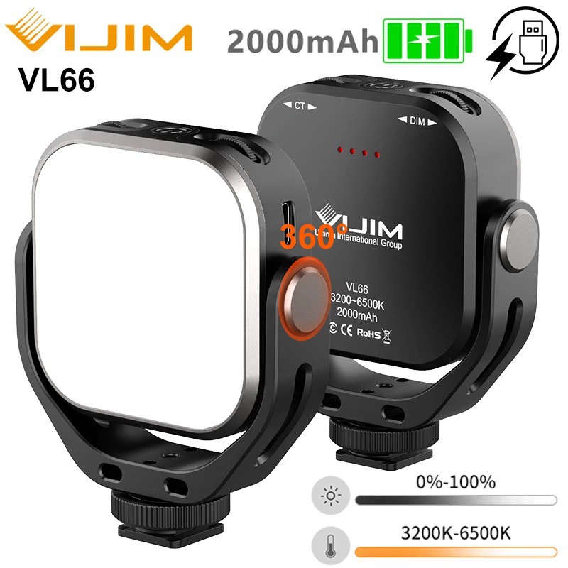 ULANZI VIJIM VL66 360 Adjustable LED Video Light Media Mod for HERO ...