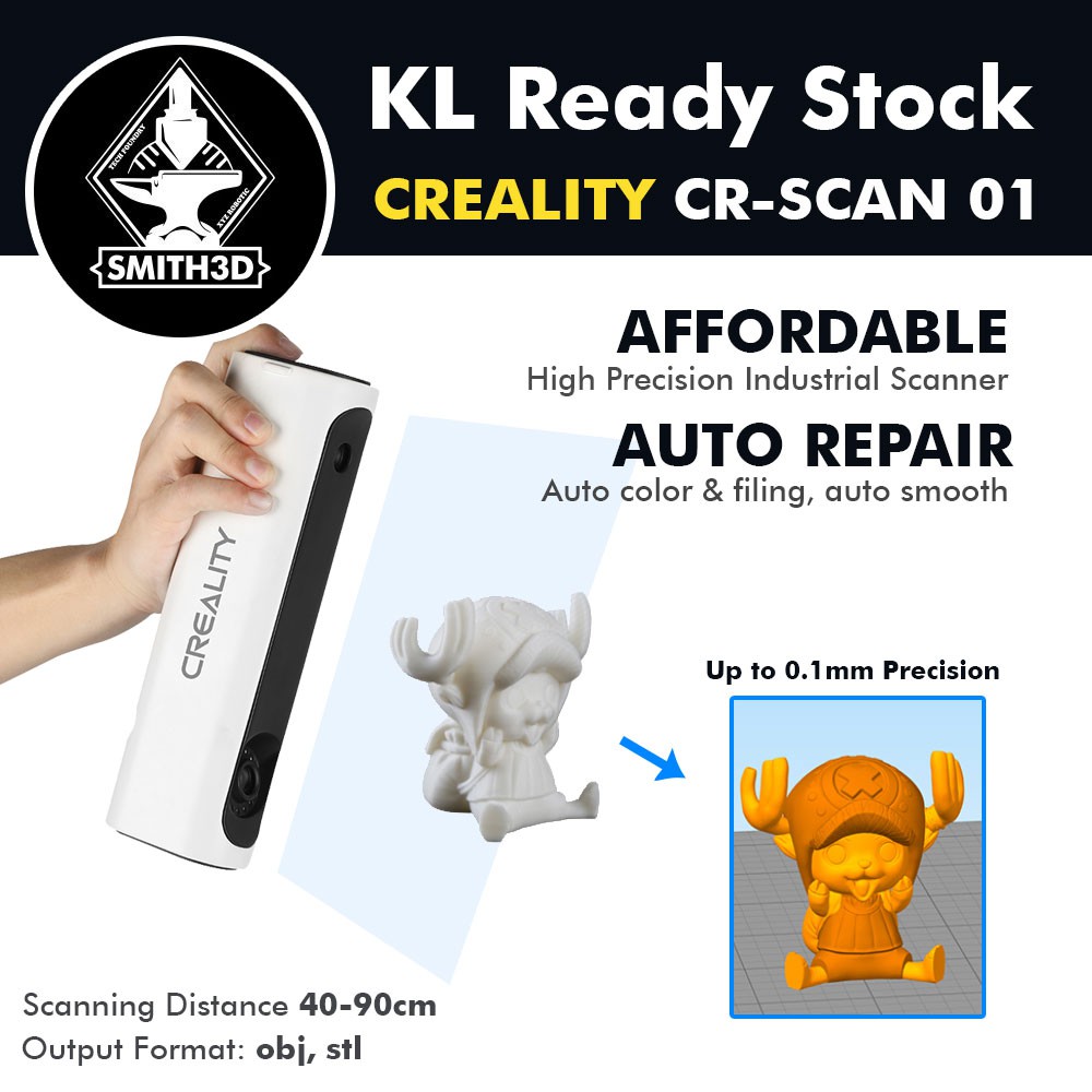 Creality CR-Scan 01 Handheld 3D Scanner, 0.1mm Accuracy, 0.3-2m ...