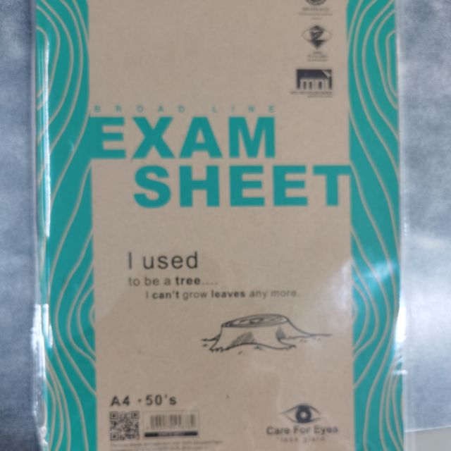 EXAM SHEET 100% RECYCLED PAPER 60GSM 50'S ( 2. BOOK ) | Shopee Malaysia