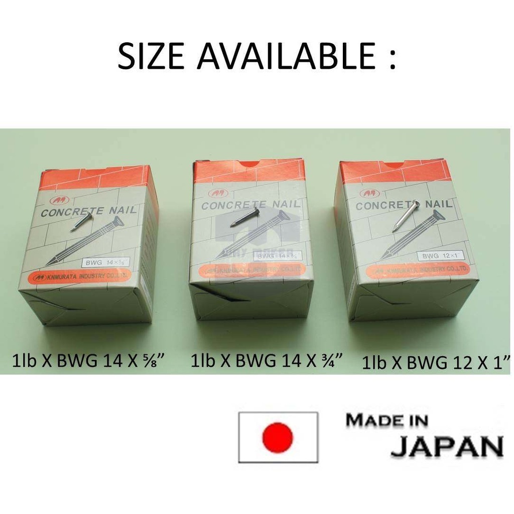 [100% ORIGINAL] M Brand Concrete Nail KNMURATA INDUSTRY CO 1lb / PAKU ...
