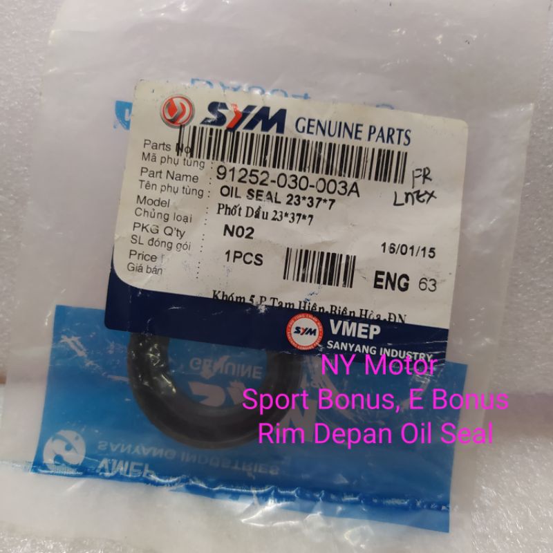 SYM front wheel oil seal / Rim depan oil seal Original for Sport Bonus ...