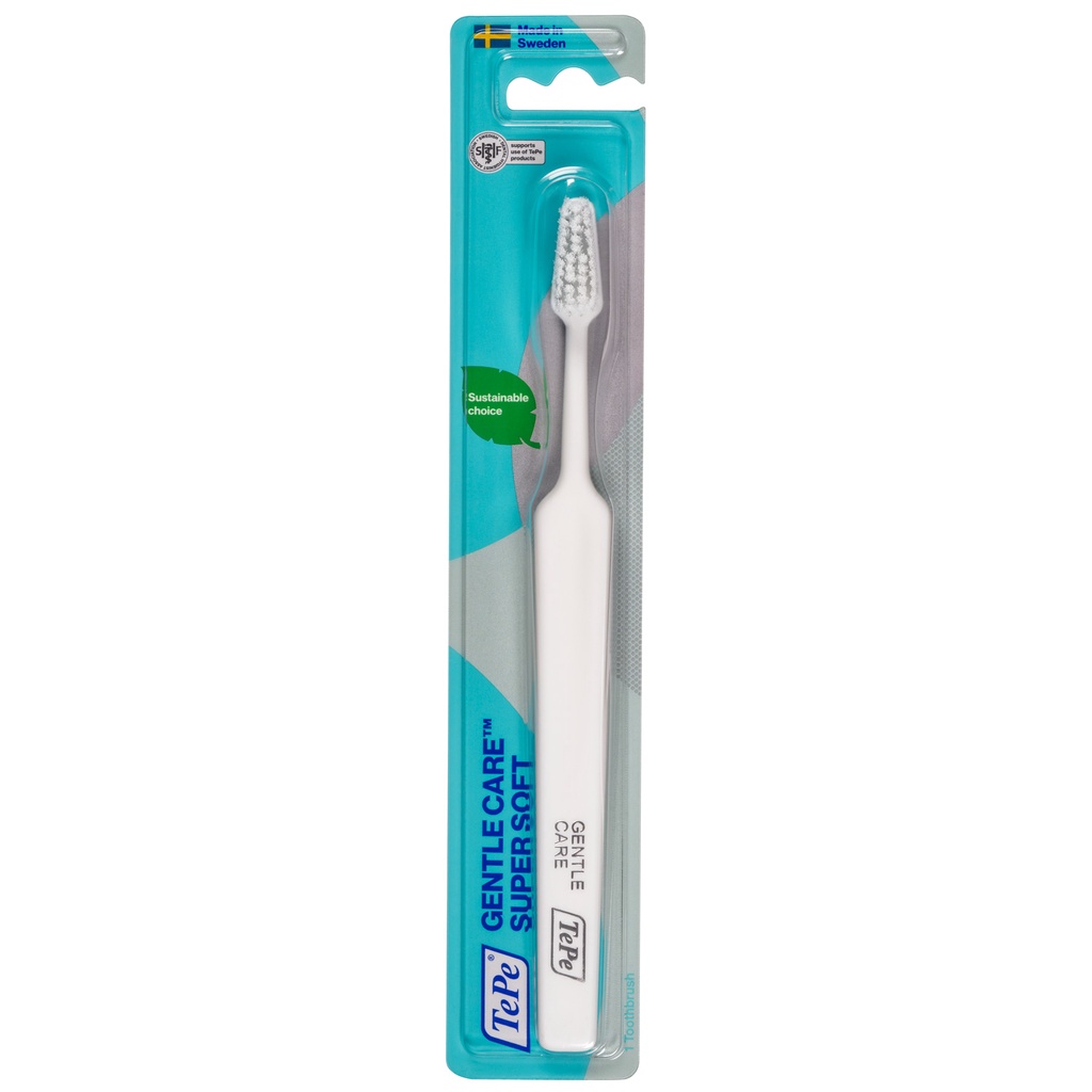 [Stock Ready] TePe Gentle Care Super Soft Toothbrush, White *Made in ...