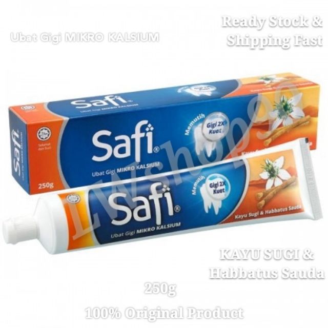SAFI MICRO CALCIUM TOOTHPASTE KAYU SUGI & HABBATUS SAUDA(250g) | Shopee ...