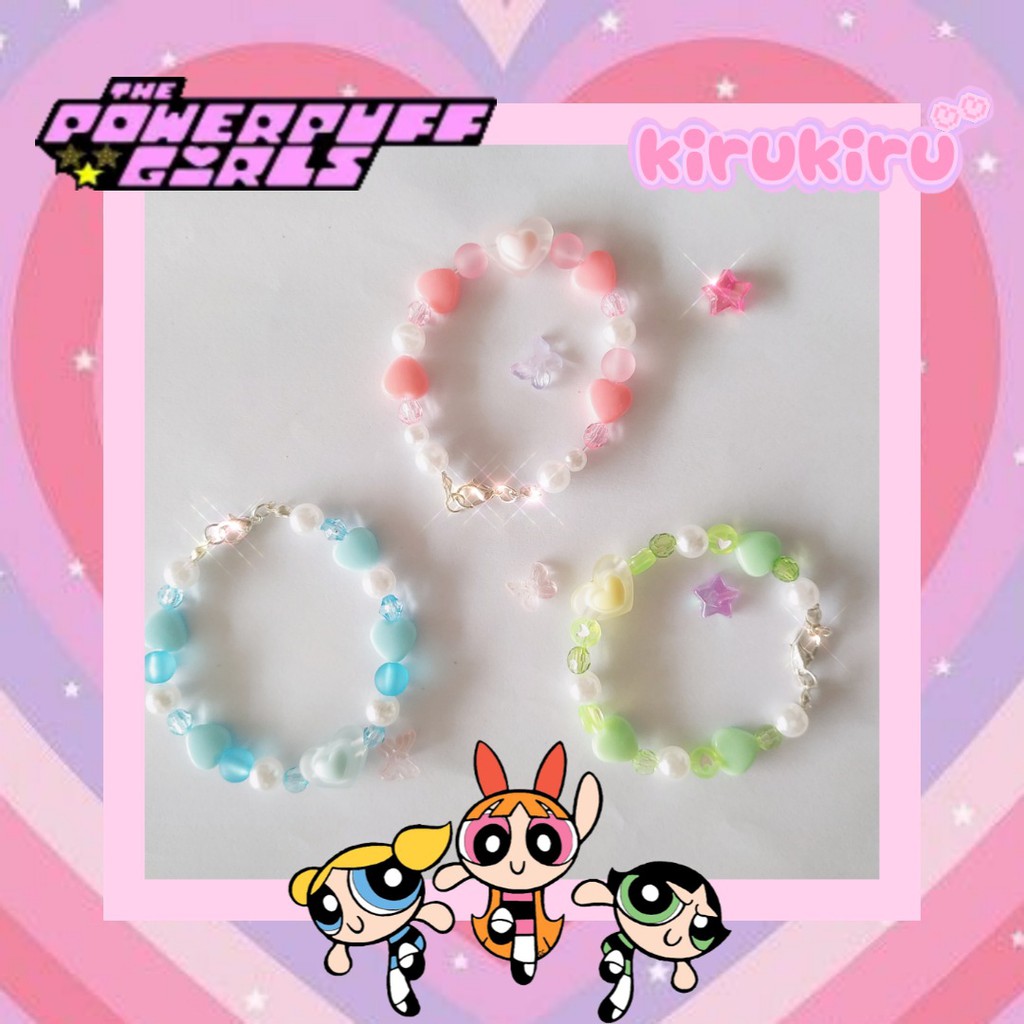 Y2k Powerpuff girls friendship bracelets bead kirukiru | Shopee Malaysia