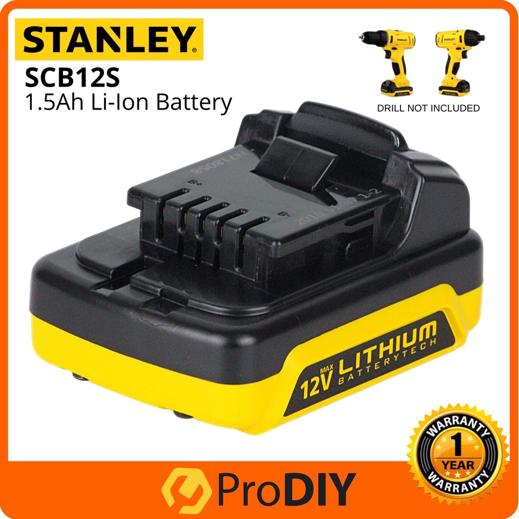 STANLEY SCB12S-B1 1.5AH 12V Battery For Impact Hammer Drill Bateri ...