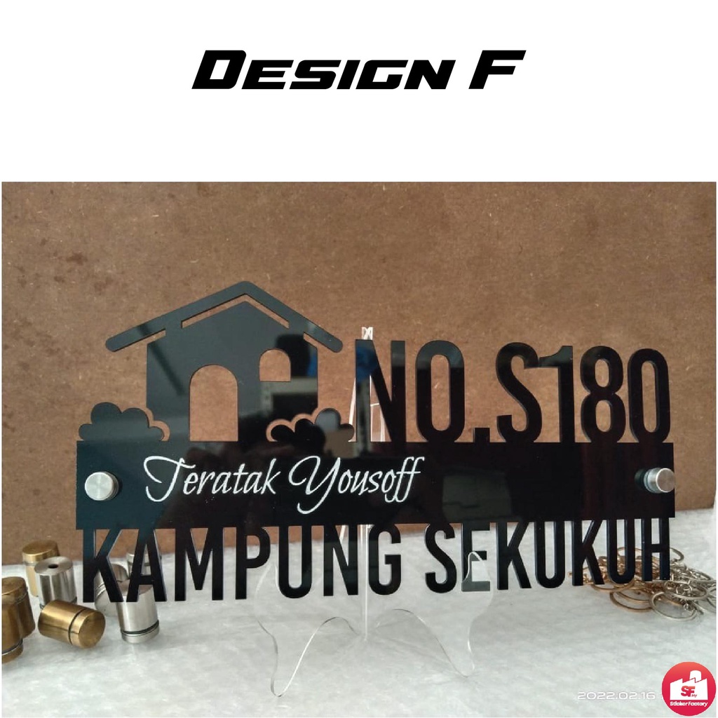 Papan Alamat Rumah Acrylic / Home House Office Address Signage ...