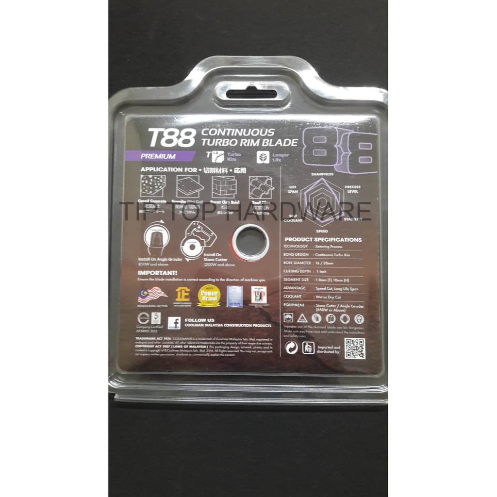 COOLMAN T88 Continuous Turbo Rim Blade | Shopee Malaysia