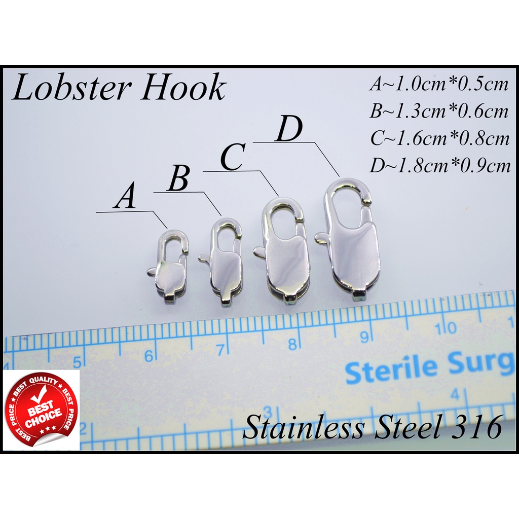 Stainless Steel 316 Lobster Hook Accessoeries 龙虾钩 | Shopee Malaysia