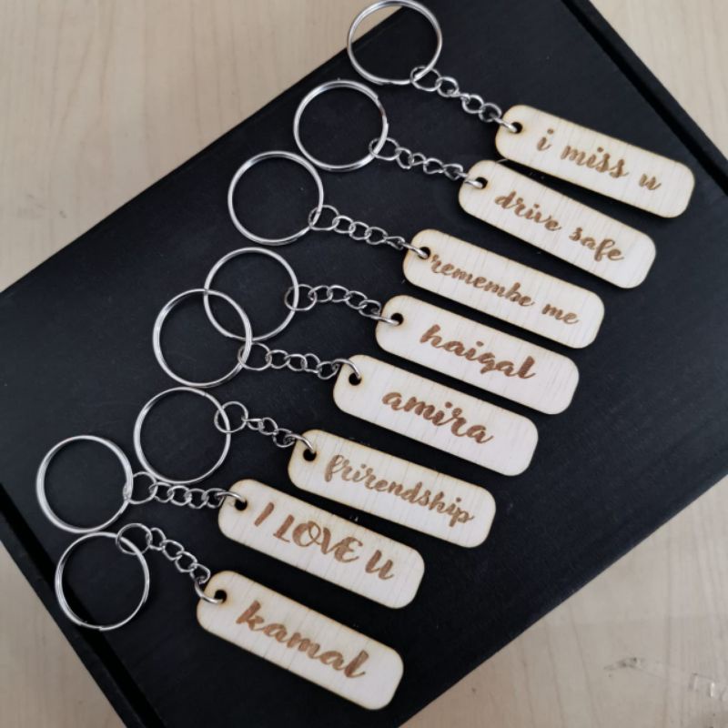 5x1.5cm wooden keychain curve custom keychain | Shopee Malaysia