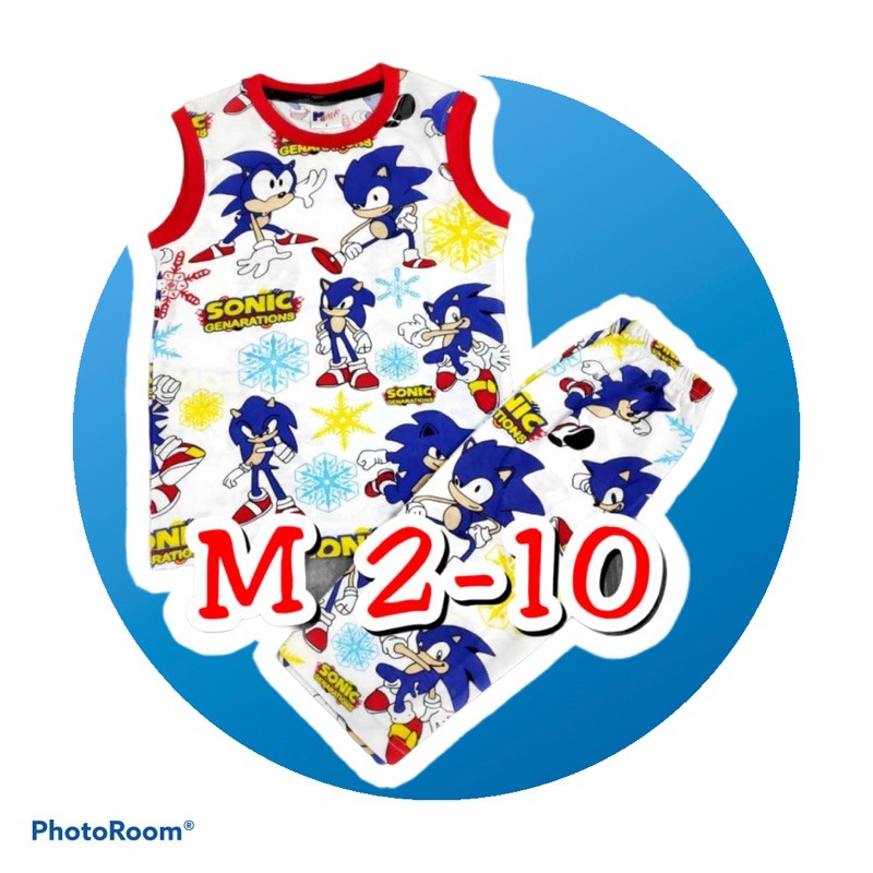 Set Singlet Boy Sonic Putih 1-6 tahun | Shopee Malaysia